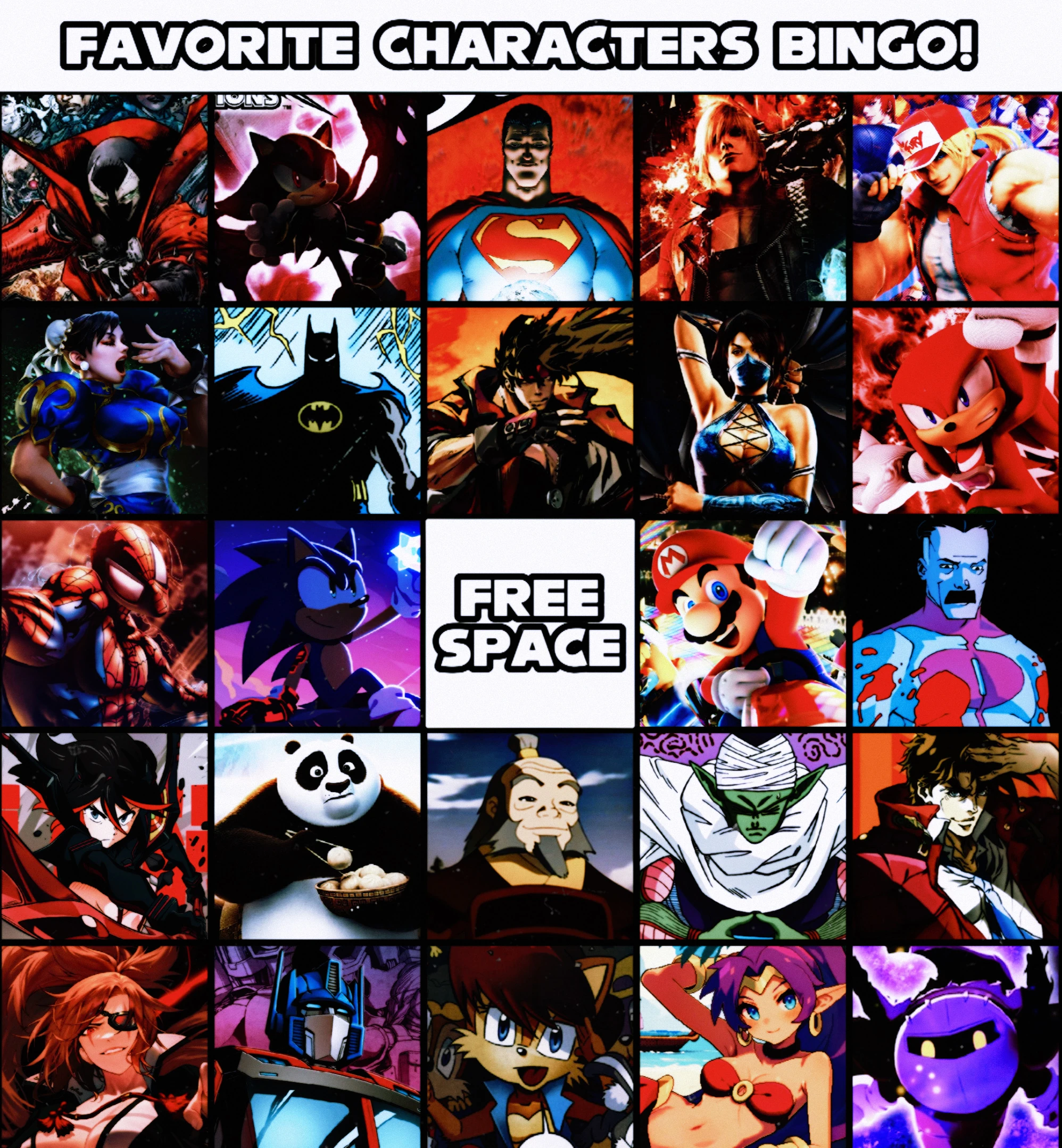 RT’s Favorite Characters Bingo | Fandom