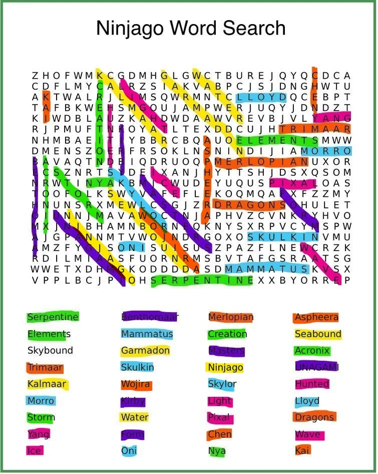 Ninjago: Word Search | Fandom