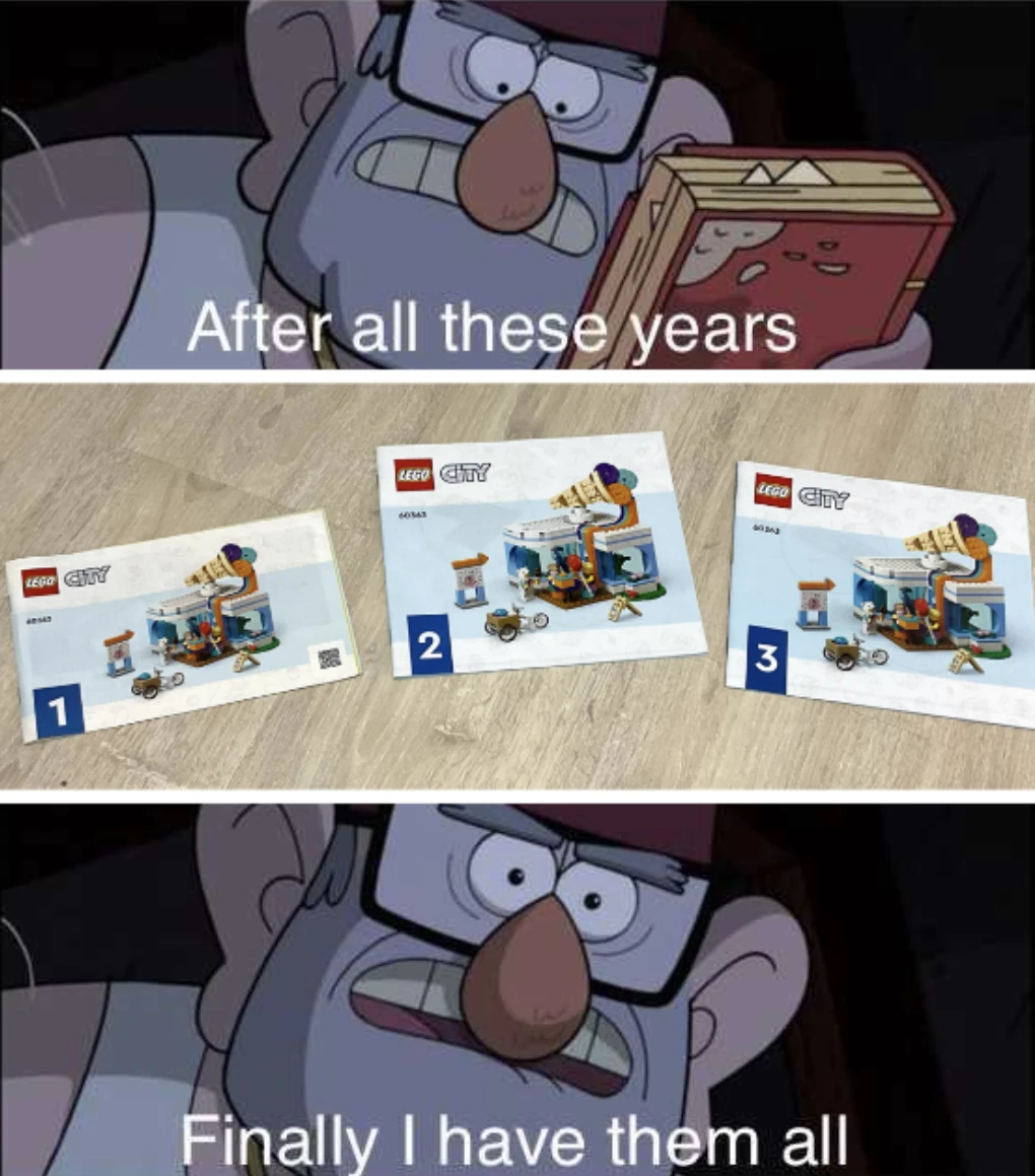 My lego set had 3 instruction booklets. I just had to do it. | Fandom