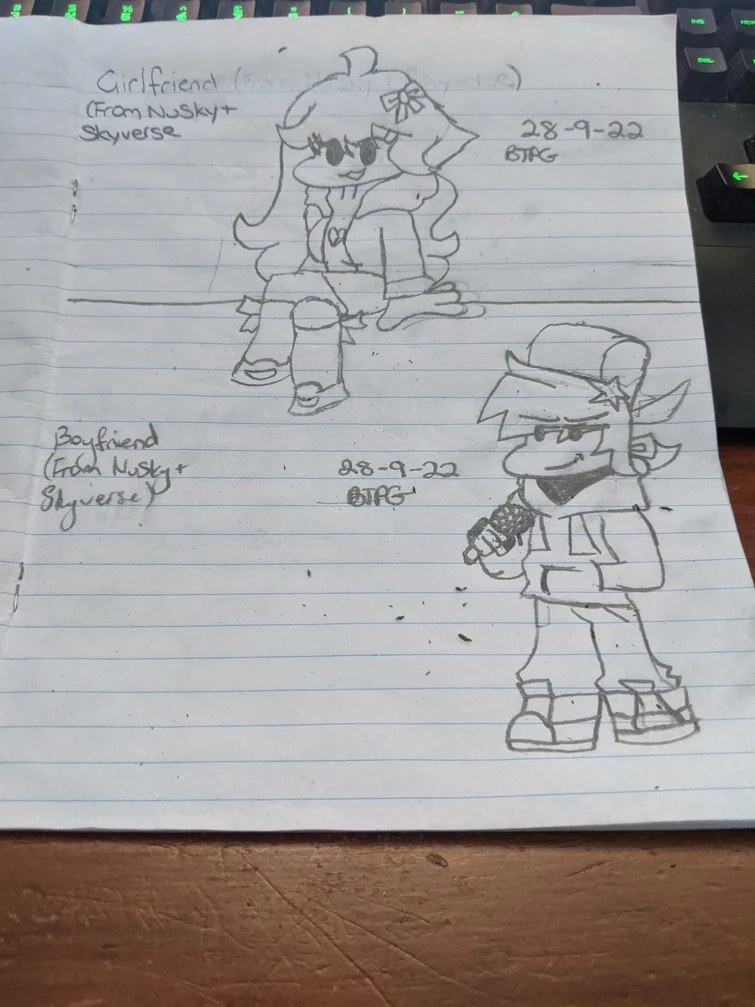 Drawing of BF and GF from NuSky + Skyverse Mod... | Fandom