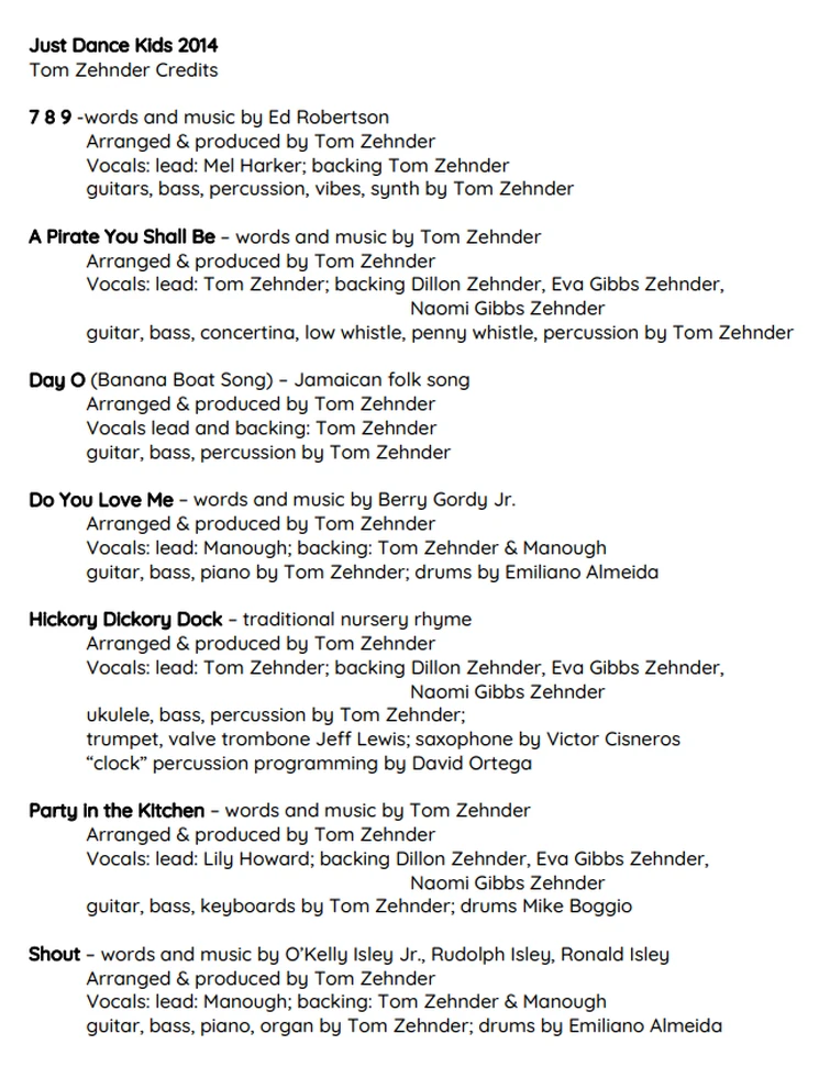 Tom Zehnder credits | Fandom