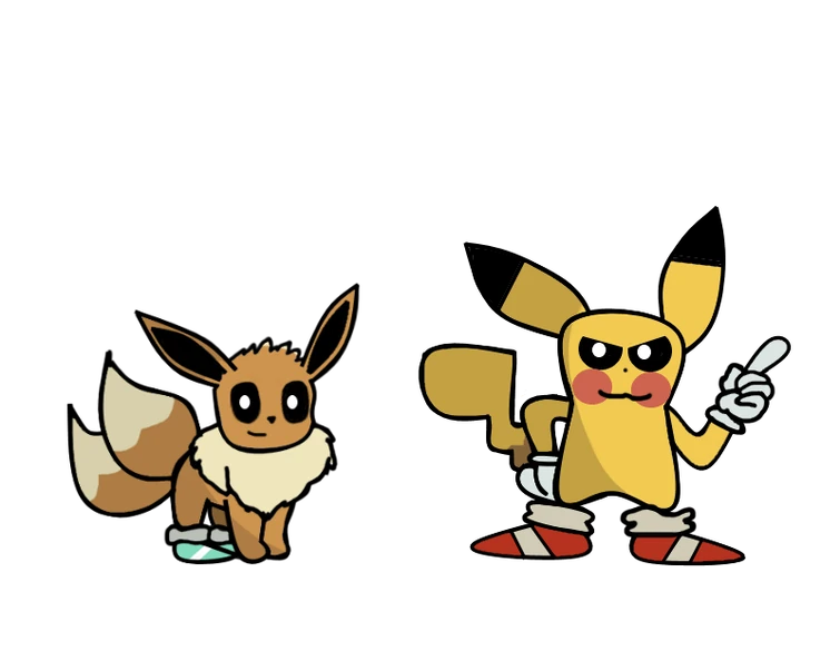 pikachu and eevee as sonic and tails | Fandom