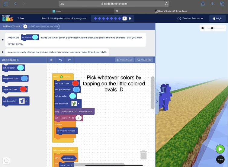 -Hour of Code Tutorial!--Create a 3D T-Rex Game- | Fandom