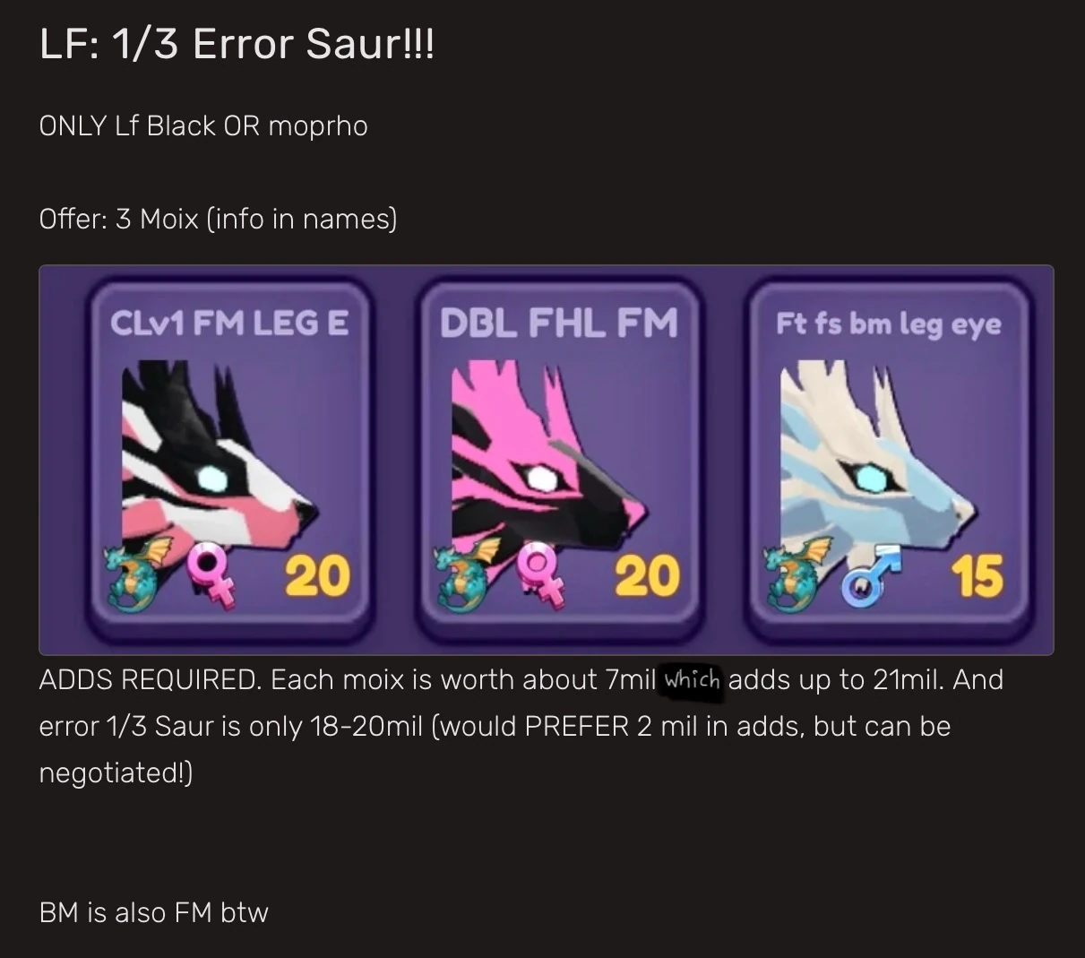 Lf: Error color Saur! | Fandom