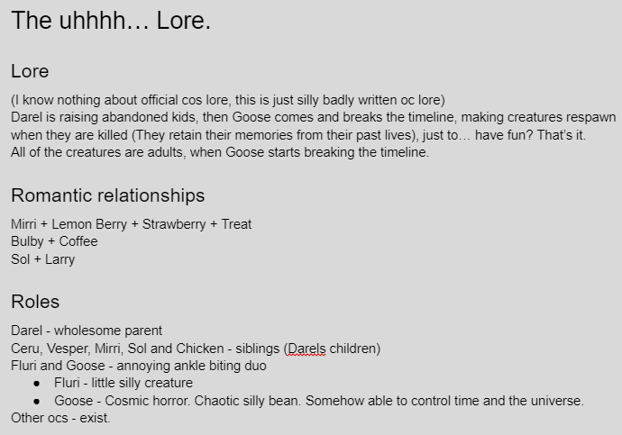 I have no idea how to make oc lore | Fandom