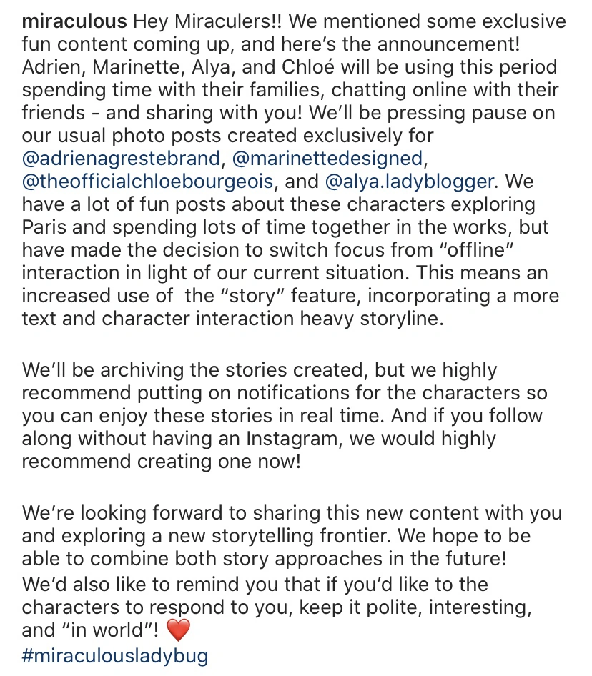??Miraculous Instagram Update?? | Fandom