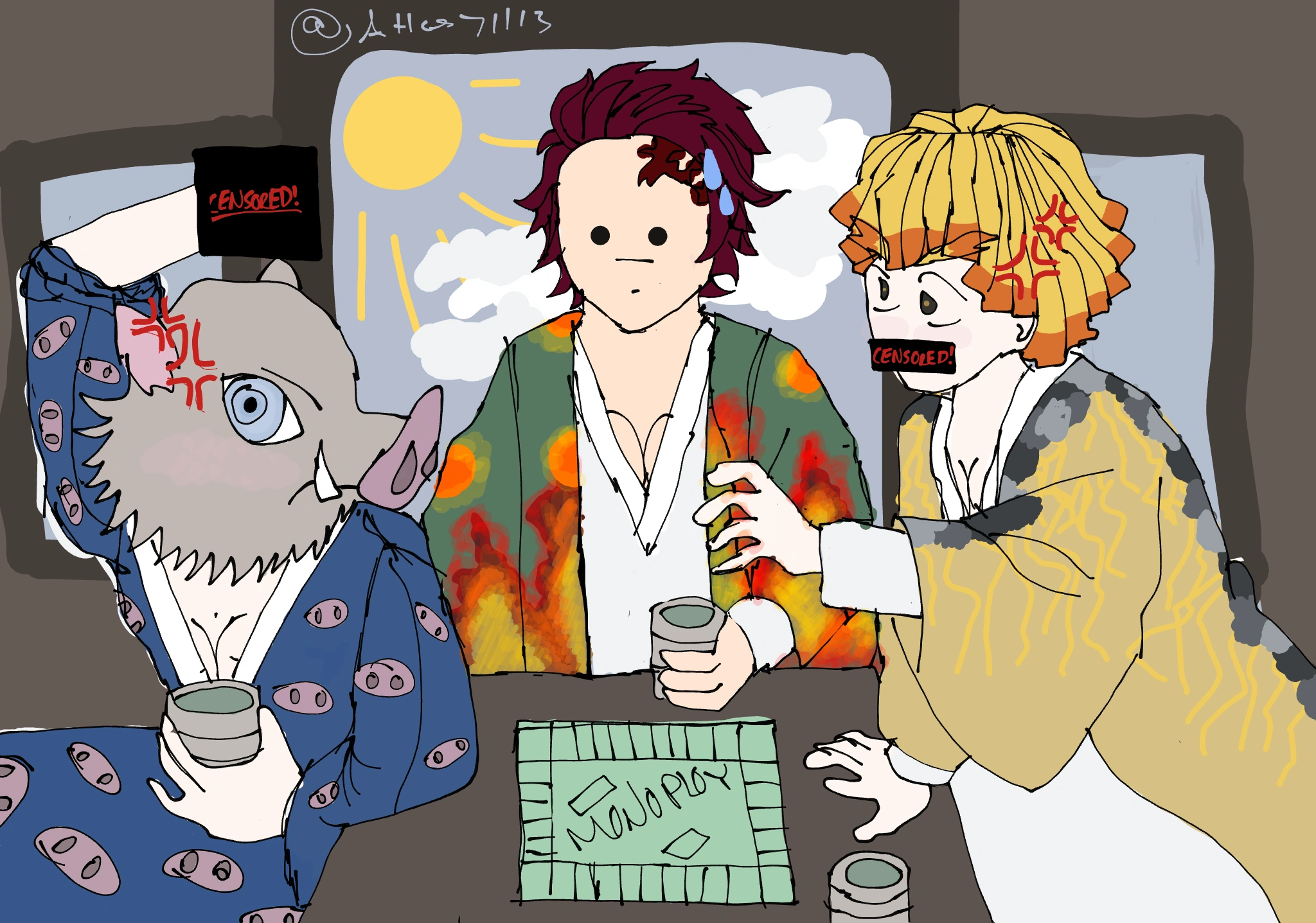 FINALLY!!!!!!! Tanjiro, Inosuke, and Zenitsu playing Monopoly is ...