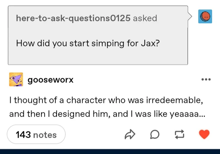 Goosworx is a Jax simp | Fandom
