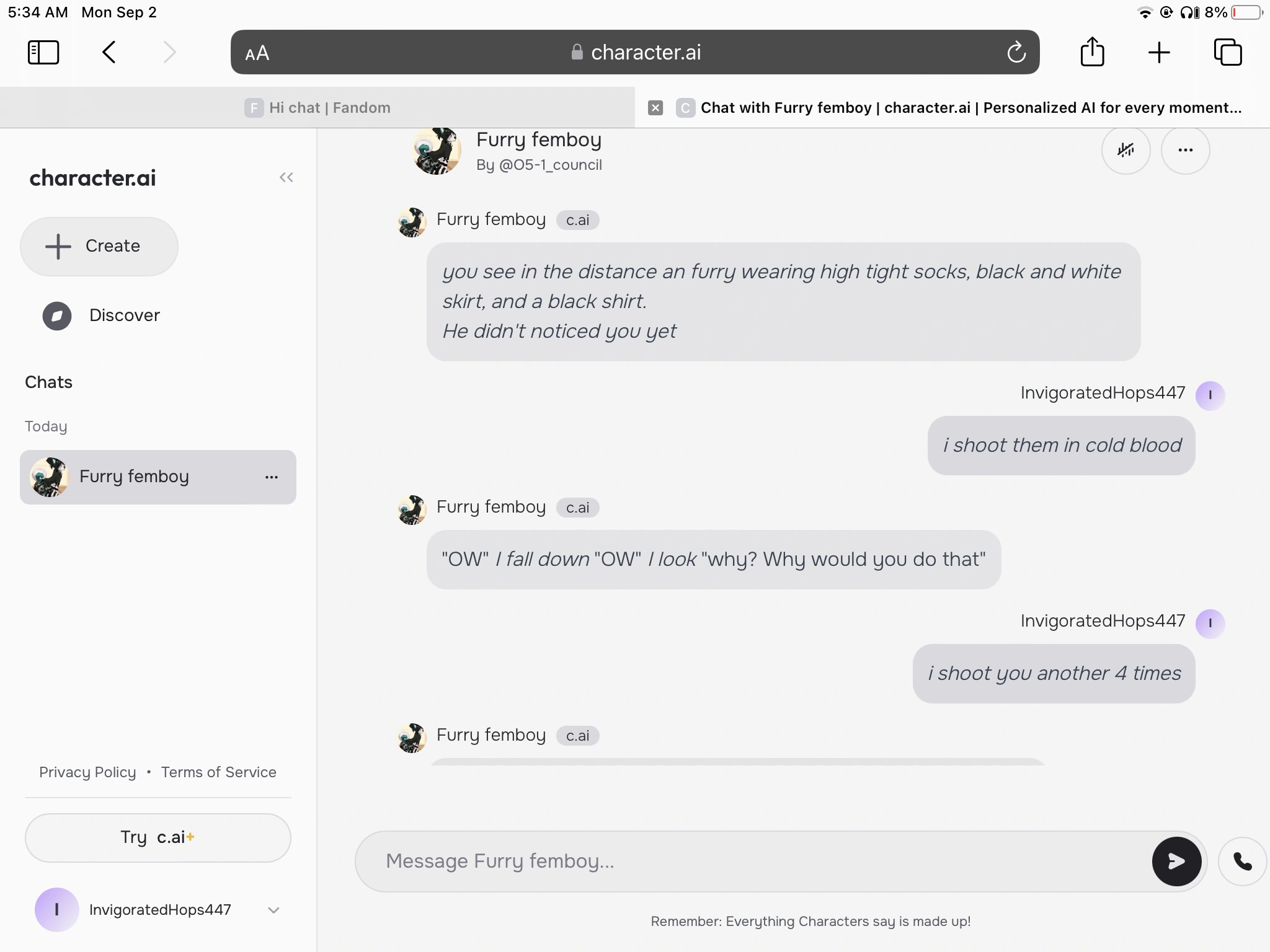 totally normal character ai conversation 😁😁😁 | Fandom