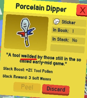 Spelling mistake on porcelain dipper sticker | Fandom
