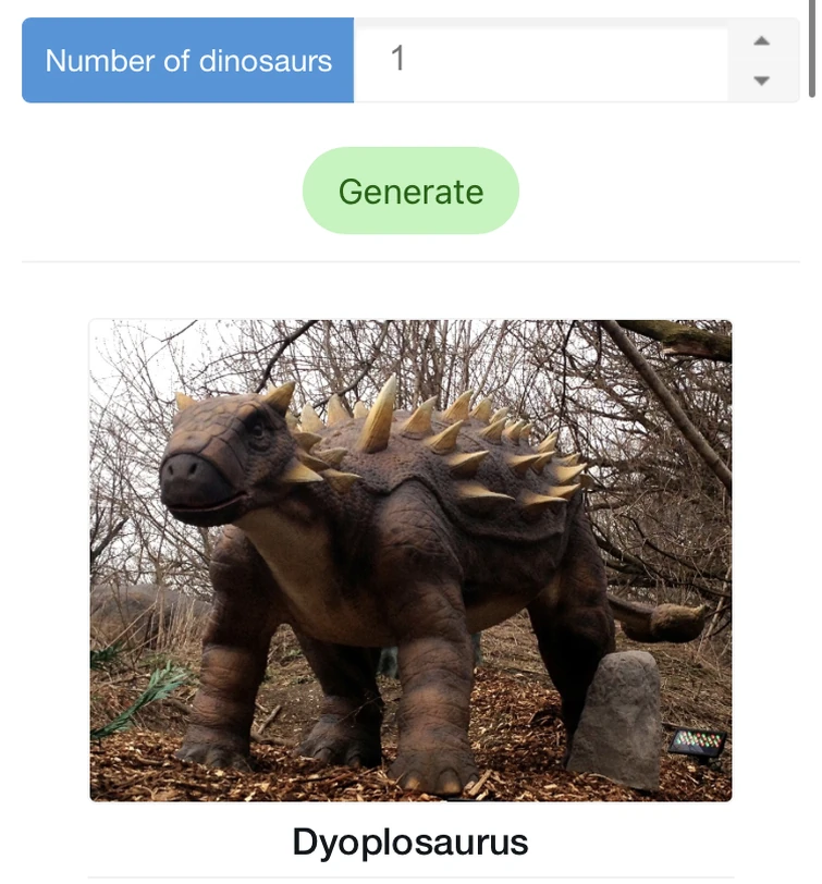 Using a randomized dinosaur generator until it lands on a dinosaur that ...