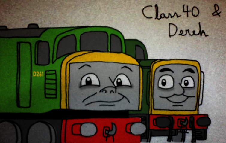 Here, I drew Class 40 and Derek! 💚💛💖 | Fandom