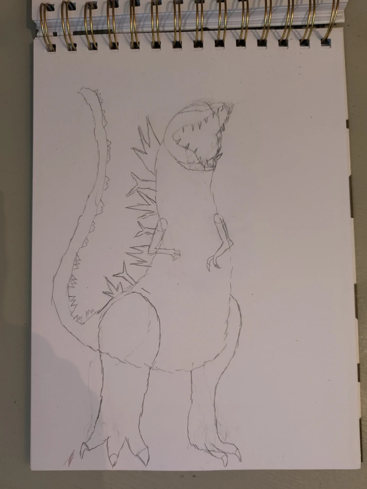 My first time drawing Gojira himself! | Fandom