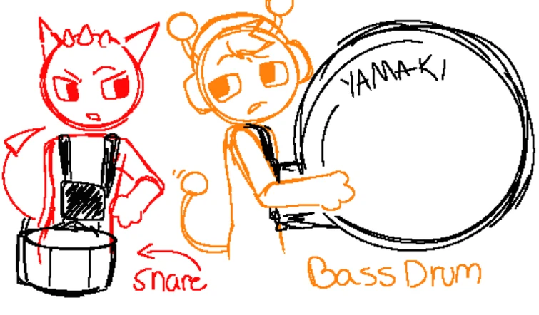 sprunki characters playing their instrument except its marching band ...