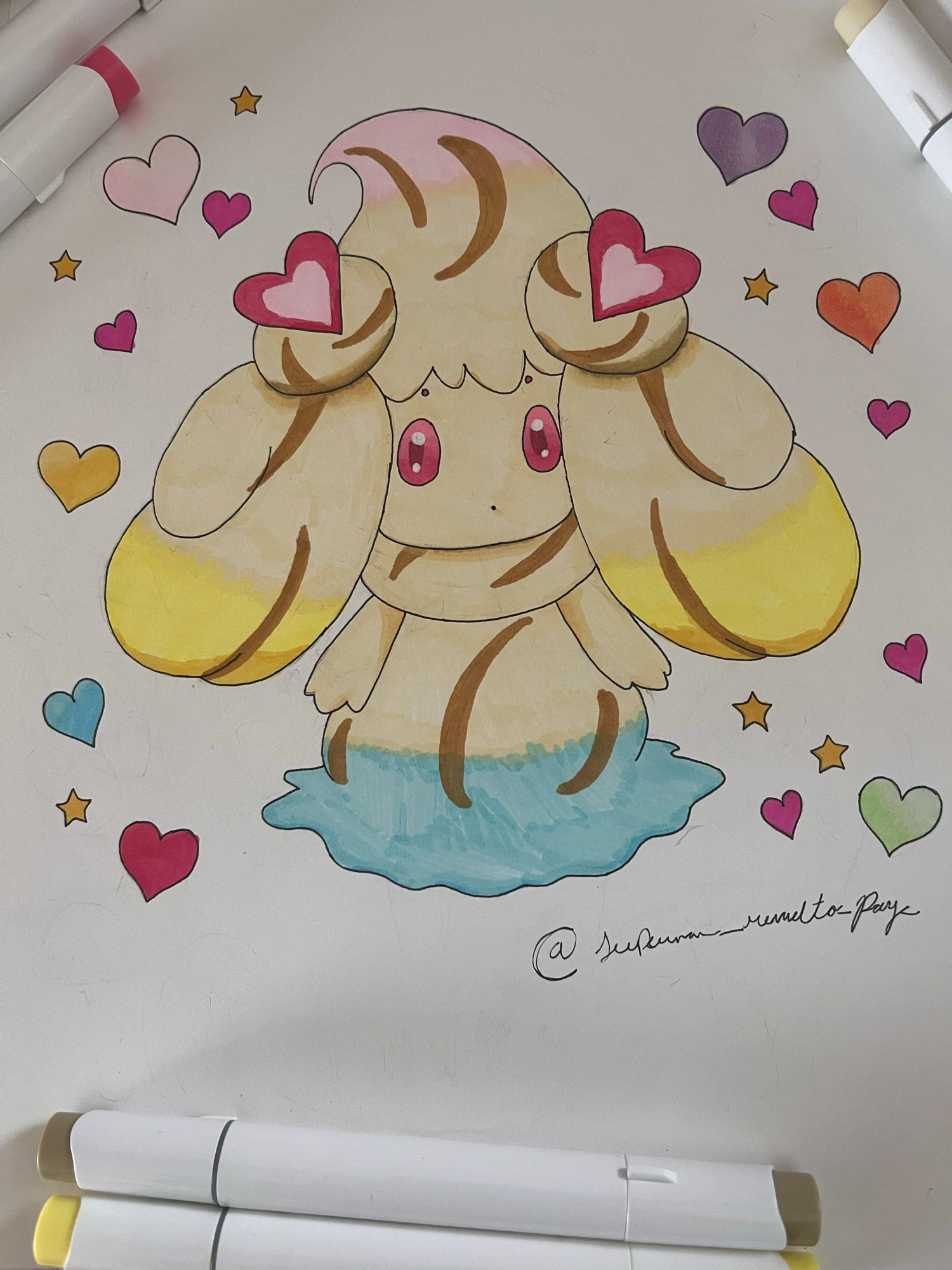 Alcremie fanart (rainbow with heart sweet) 🌈🧁💖 | Fandom