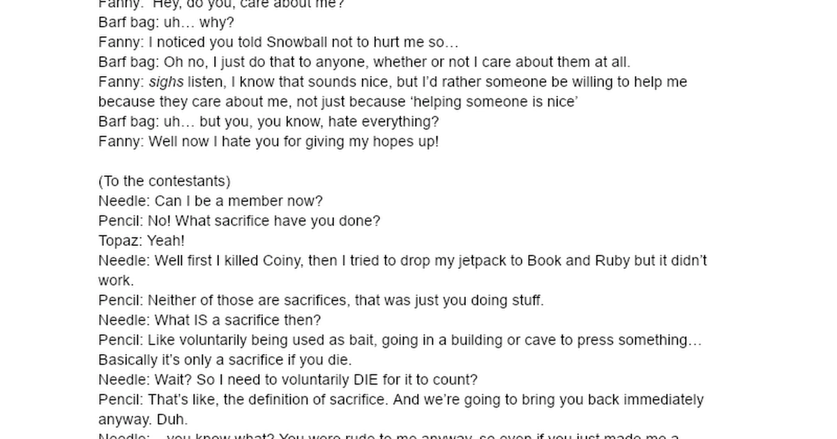 Surprise, I made a fan script for BFDIA 15 | Fandom