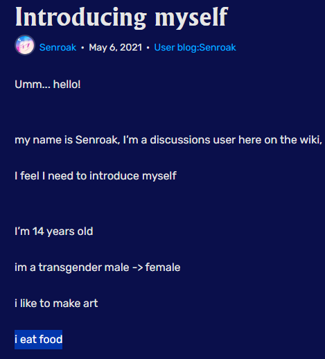 you eat food | Fandom