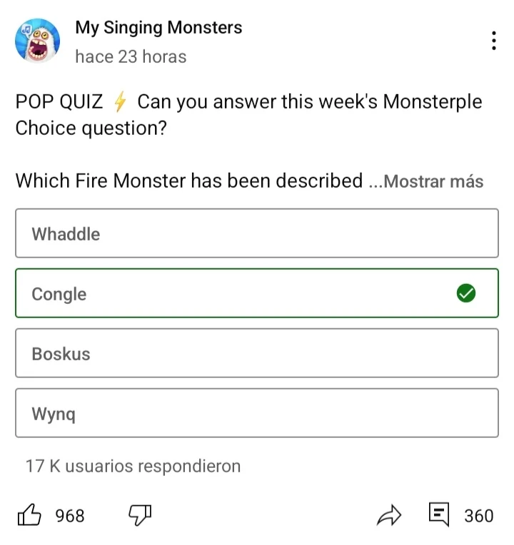 MSM should've wrote "Which fire OASIS monster" | Fandom