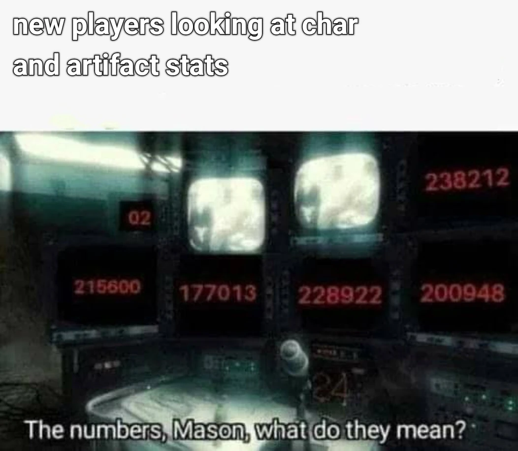 I remember looking at artifacts and seeing all the substats, set ...