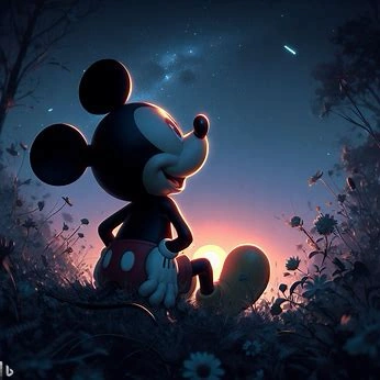 Some AI Art of Mickey Mouse Looking Up at the Night Sky | Fandom
