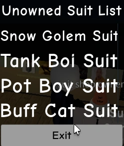 Unowned Suit List | Da Amazing Bunker Simulator Wiki | Fandom