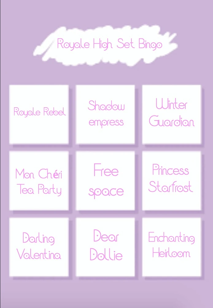 Royale High Set Bingo | Fandom