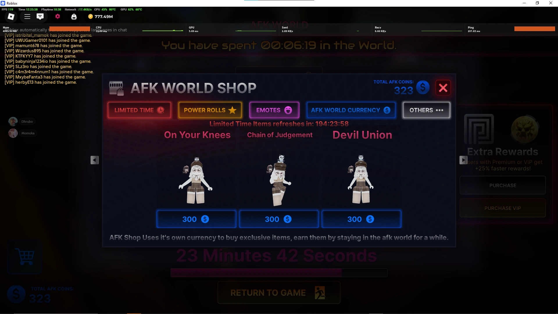 can't buy the 300 afk emote in shop | Fandom