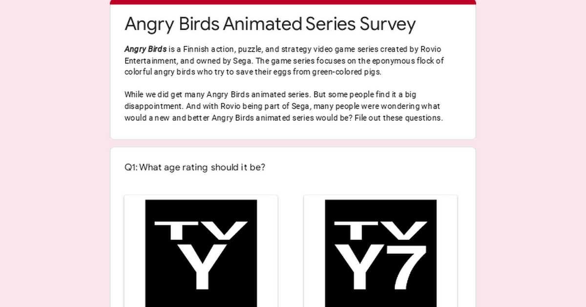 Angry Birds Tv Show Survery Fandom