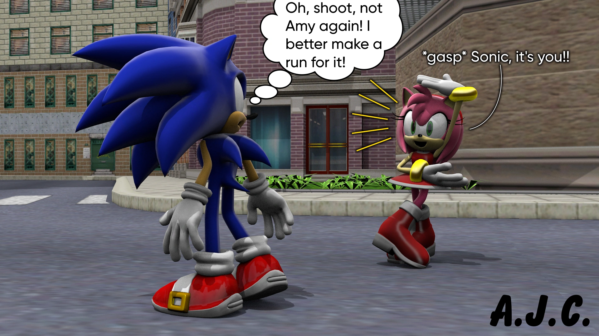 Another day of Amy fangirling over Sonic (3D version) | Fandom
