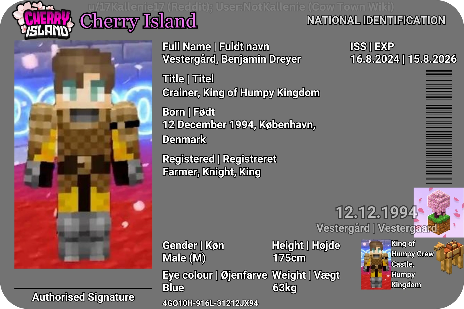 Cherry Island identification card (Crainer) | Fandom