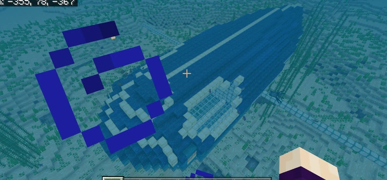 Started a project in Minecraft today: an underwater Primal Kyogre base ...