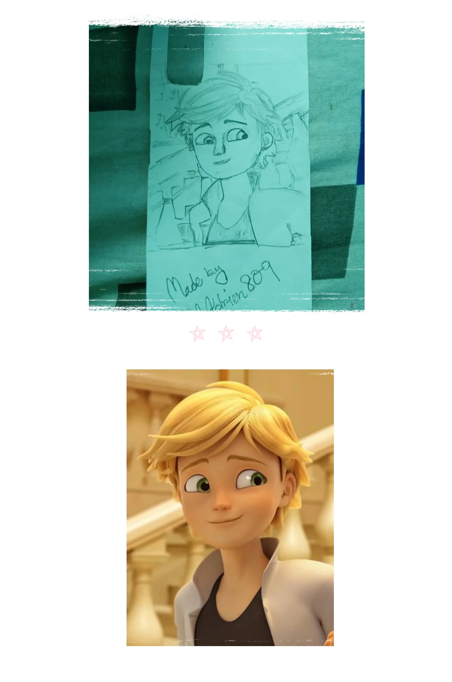 I Made My First sketch of Adrien Agreste (pls compare that the picture ...
