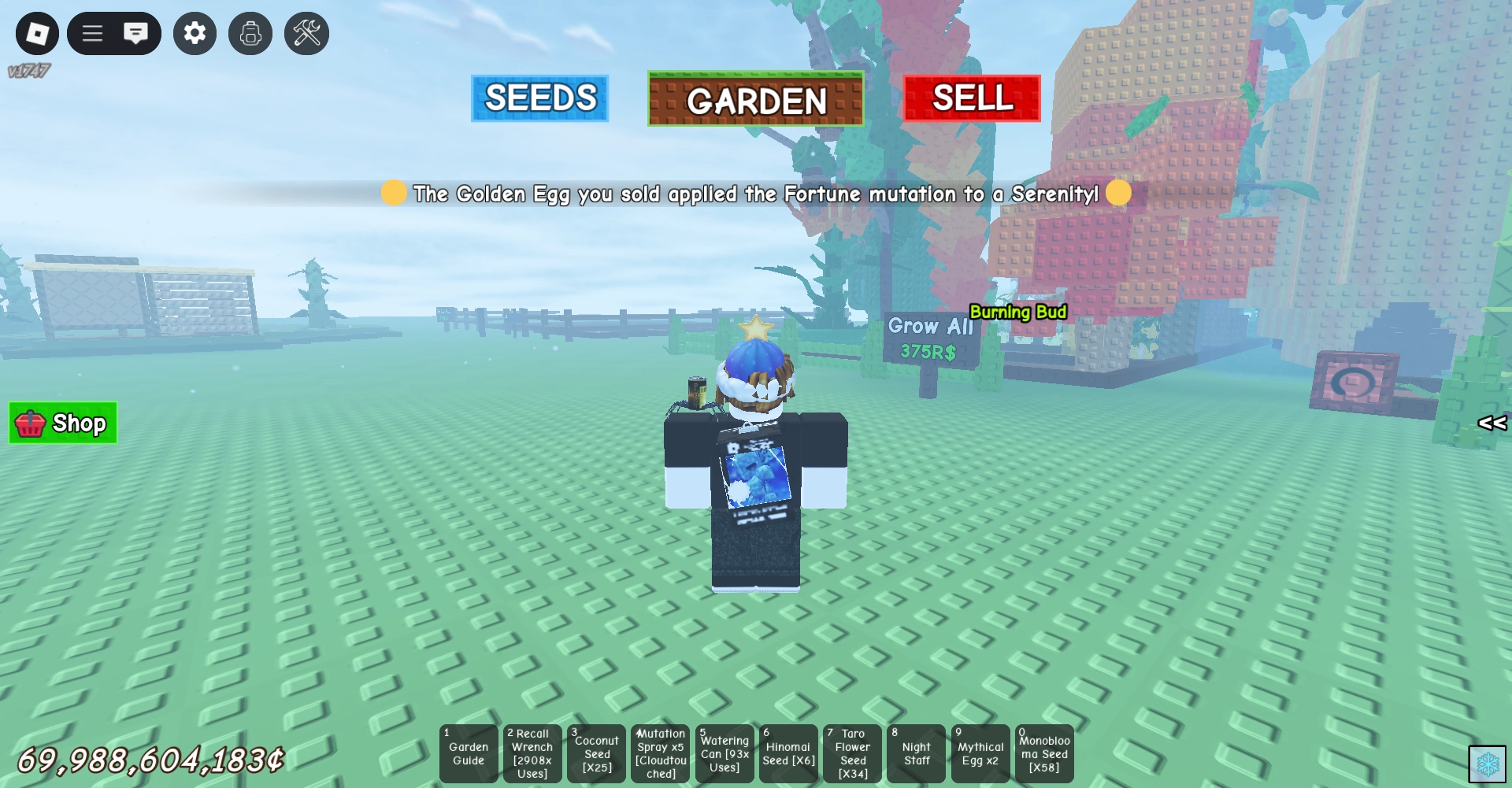 this is what the golden goose sell to spread fortune mutation looks ...