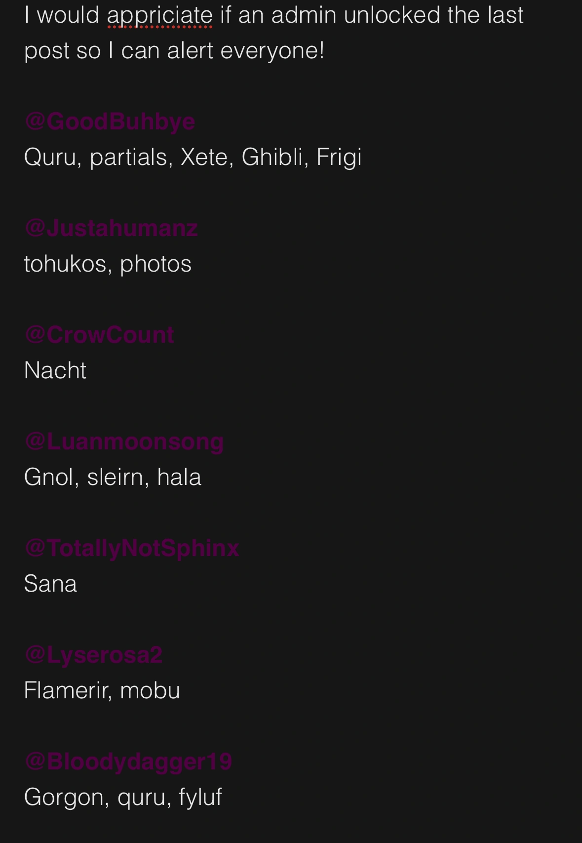UPDATED LISTT :D | Fandom