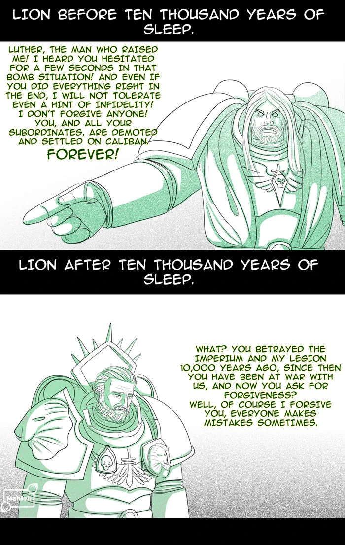 El cambio brusco de la personalidad del León en un meme. | Fandom