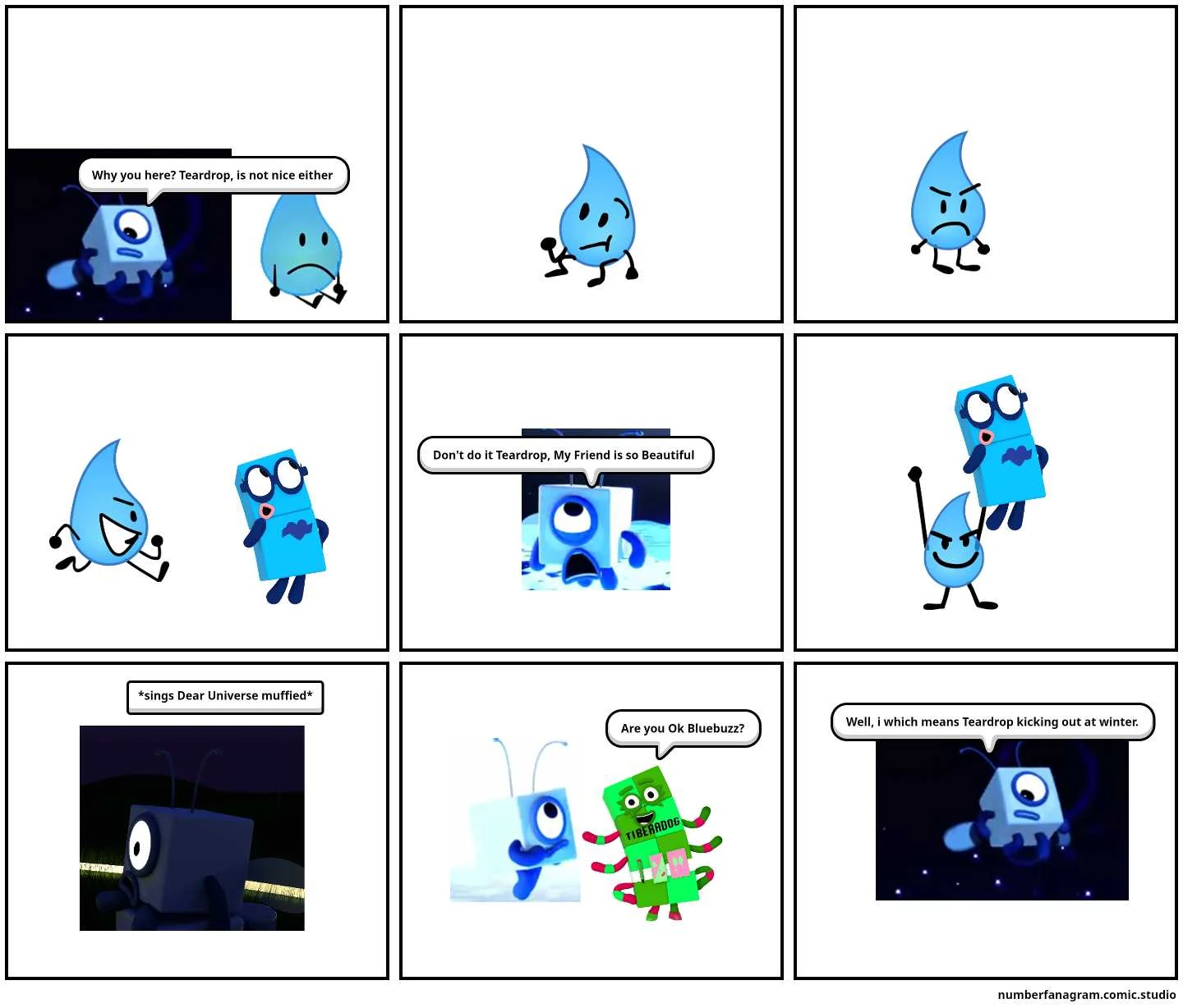 Teardrop kicking out at winter (NFG and BFDI Comic Studios) | Fandom