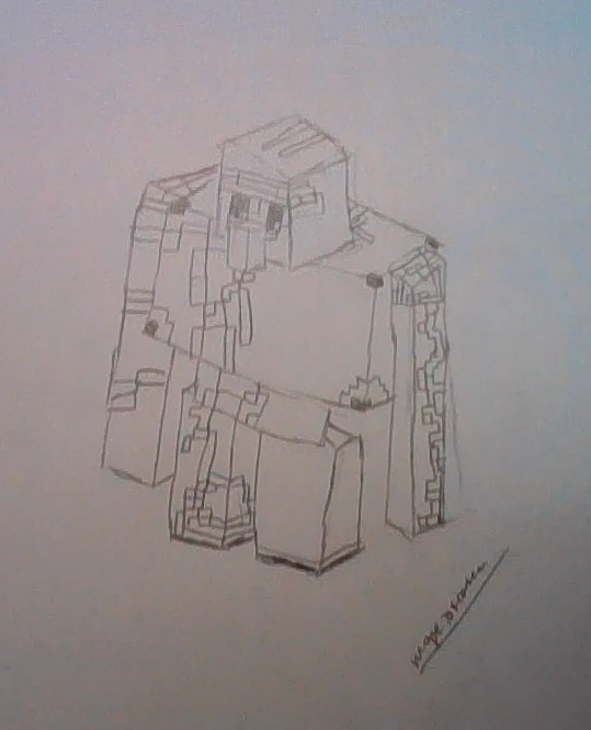 First time drawing an iron golem! | Fandom