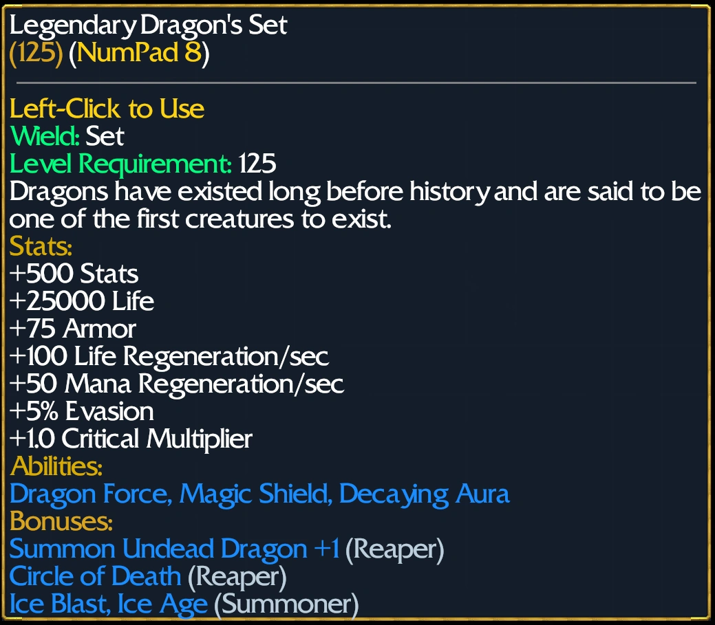 Legendary Dragon's Set | Daemonic sword ORPG Wiki | Fandom