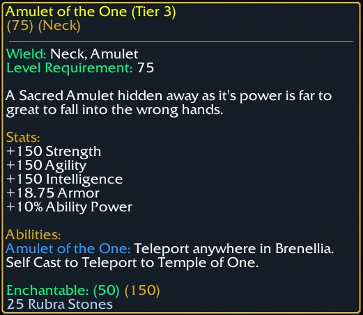 Amulet of the One (Tier 3) | Daemonic sword ORPG Wiki | Fandom