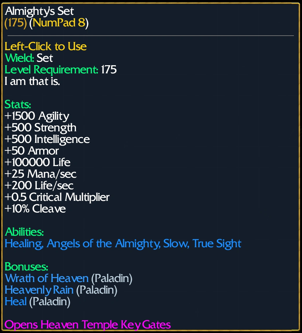 Almighty's Set | Daemonic sword ORPG Wiki | Fandom