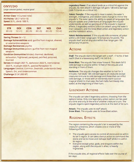 Onyudo | D&Dfanon Wiki | Fandom