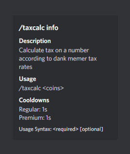 Taxcalc | Dank Memer Wiki | Fandom