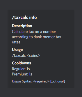 Taxcalc | Dank Memer Wiki | Fandom