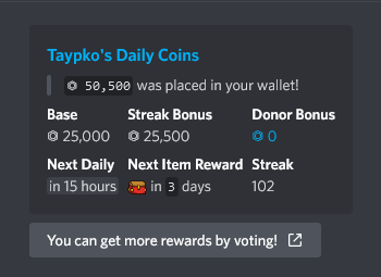 Daily | Dank Memer Wiki | Fandom