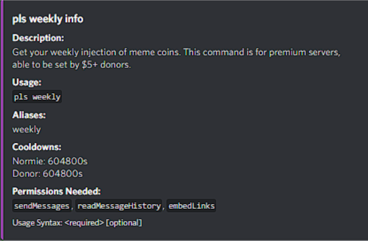 Weekly | Dank Memer Wiki | Fandom