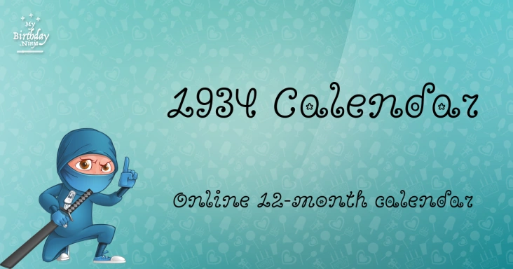 1934 Calendar | Date Mania Wiki | Fandom