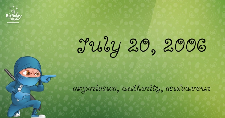 July 20, 2006 | Date Mania Wiki | Fandom
