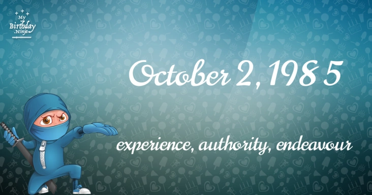 October 2, 1985 | Date Mania Wiki | Fandom