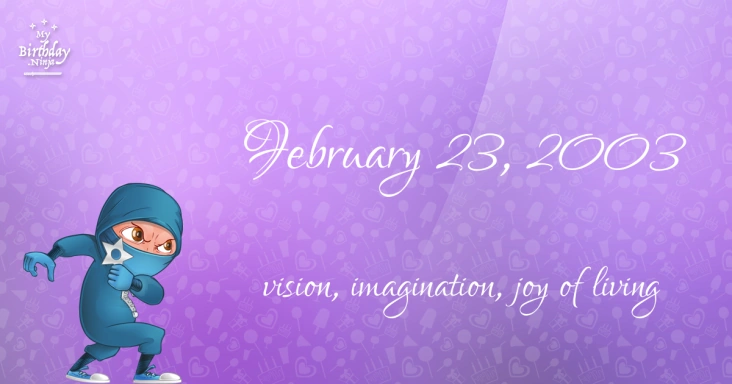 February 23, 2003 | Date Mania Wiki | Fandom