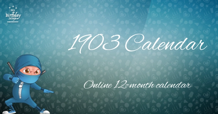 1903 Calendar | Date Mania Wiki | Fandom